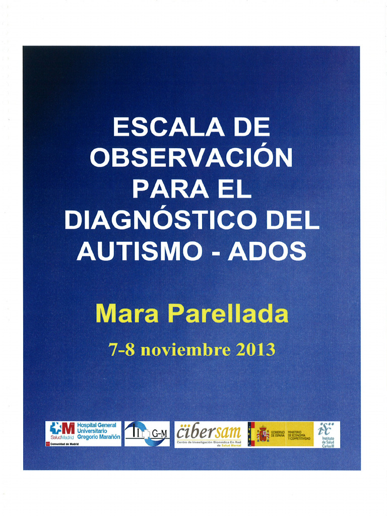 Escala Observacional para El Diagnóstico Del Autismo - ADOS | PDF