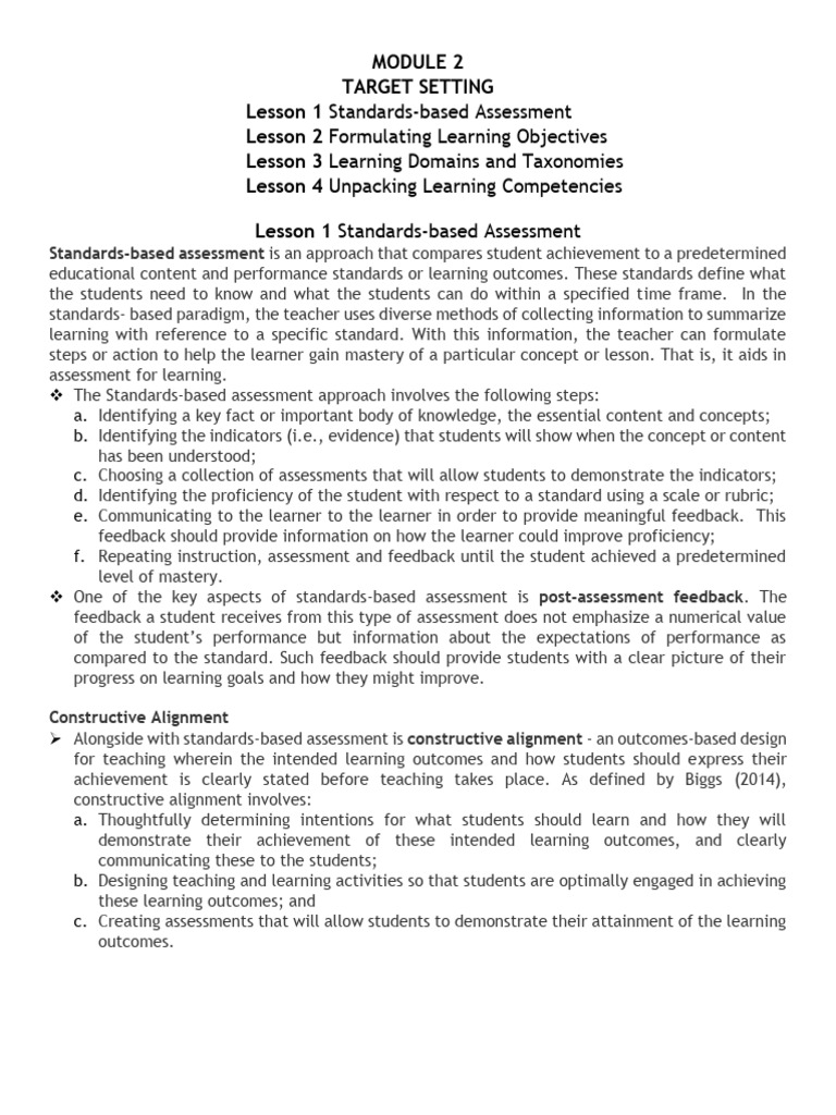 Assessment Module 2 - Reviewer | PDF | Educational Assessment | Learning