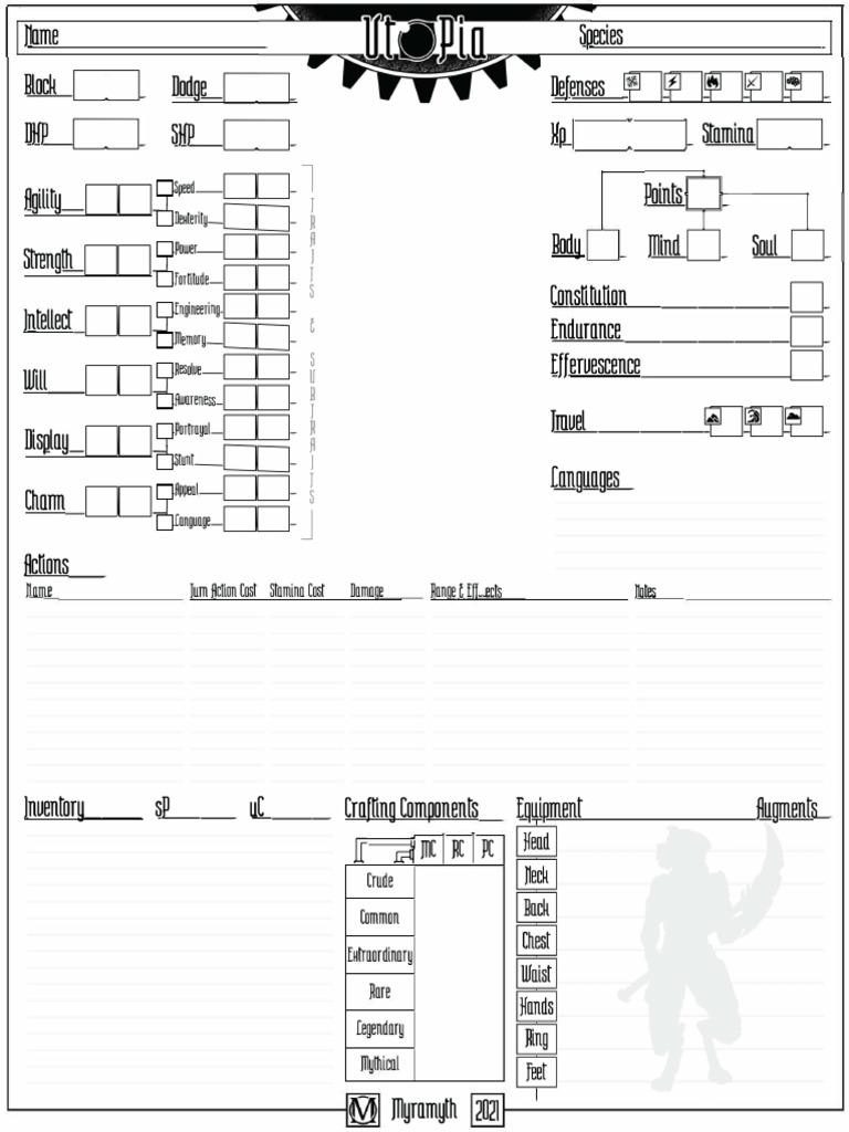 Basic Character Sheet EDITABLE | PDF