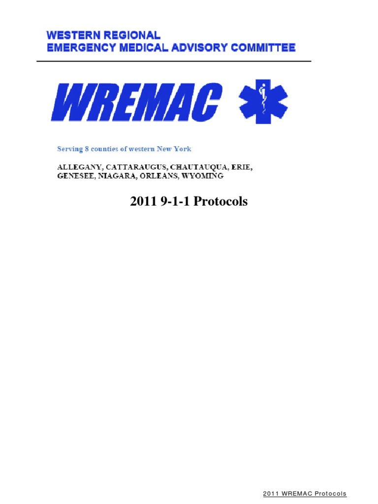 2011 WREMAC EMS Protocols Guide | PDF | Cardiopulmonary Resuscitation ...