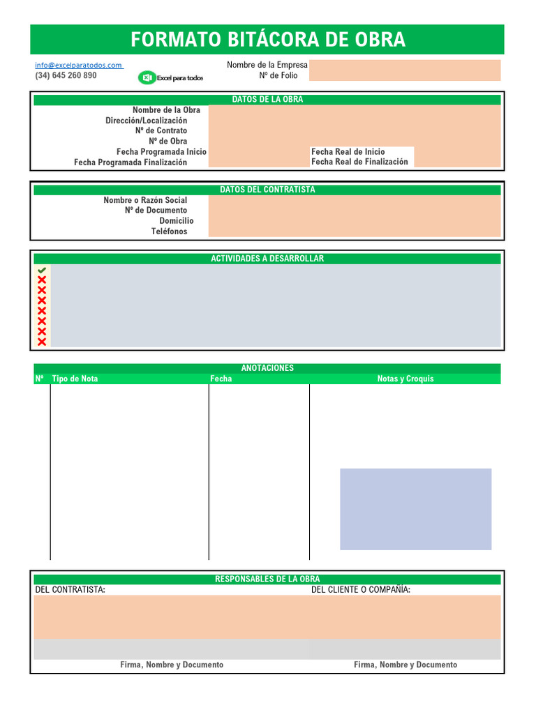 Bitacora de Obra | PDF
