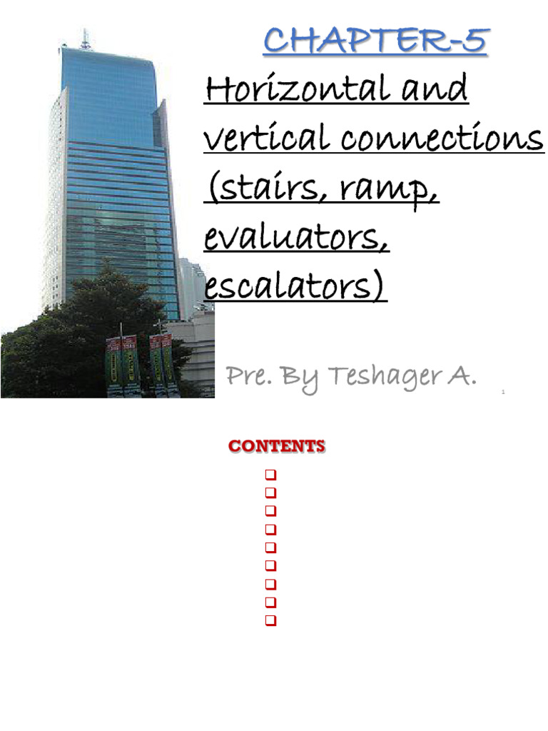 5 Horizontal and Vertical Connections Stairs, Ramp, Evaluators | PDF ...