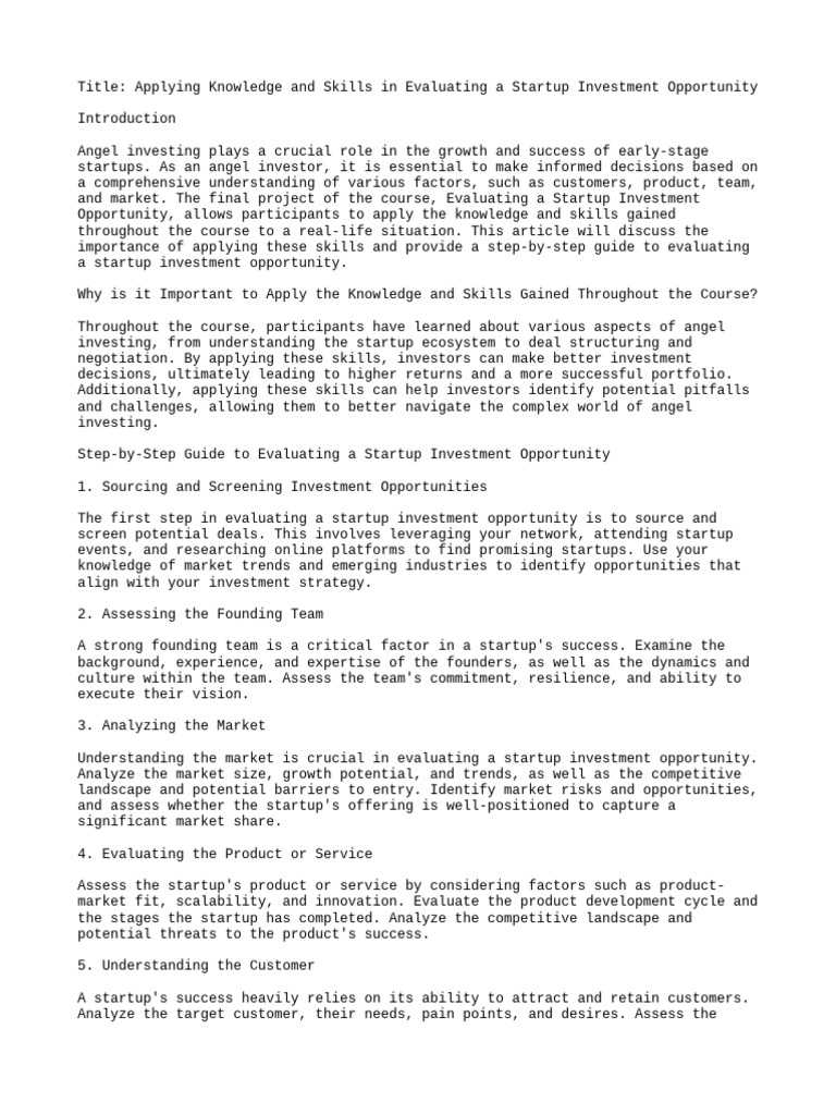 10.1 Applying The Knowledge and Skills Gained Throughout The Course ...