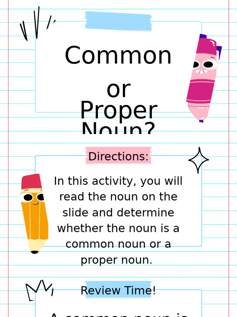 Common or Proper Noun Presentation in Colorful Illustrative Style | PDF