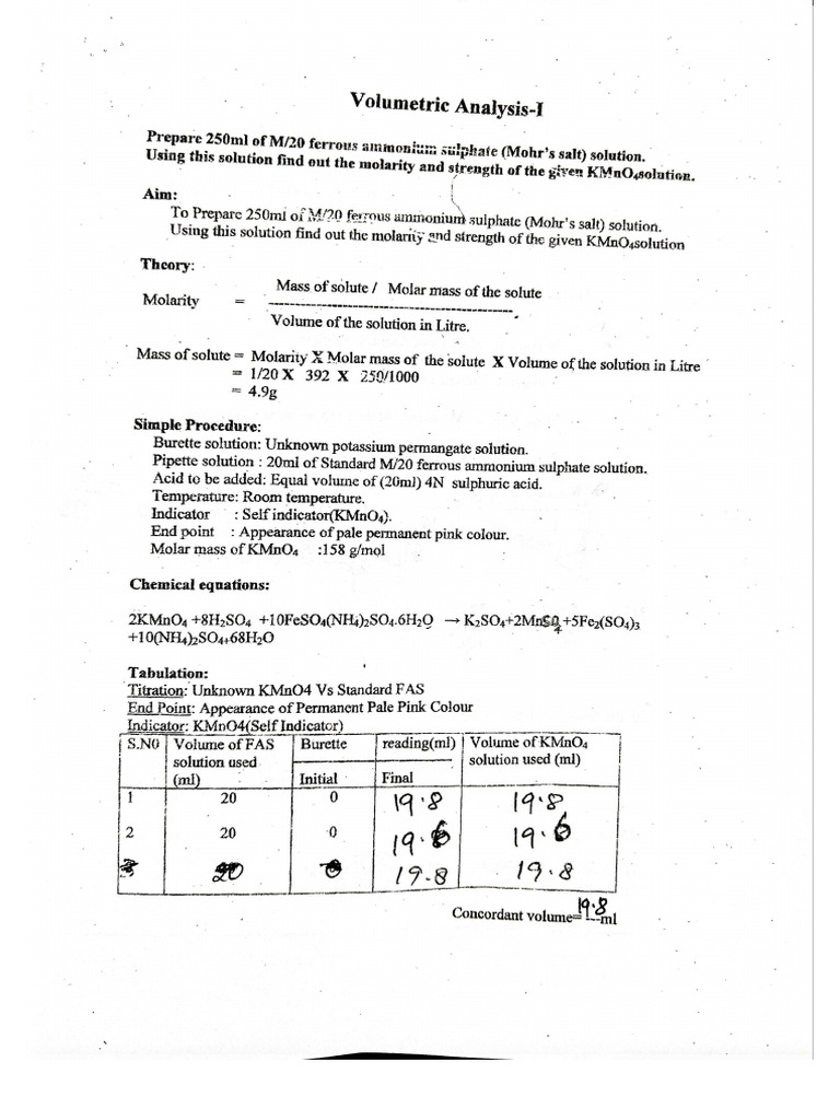 Volumetric Analysis PDF | PDF