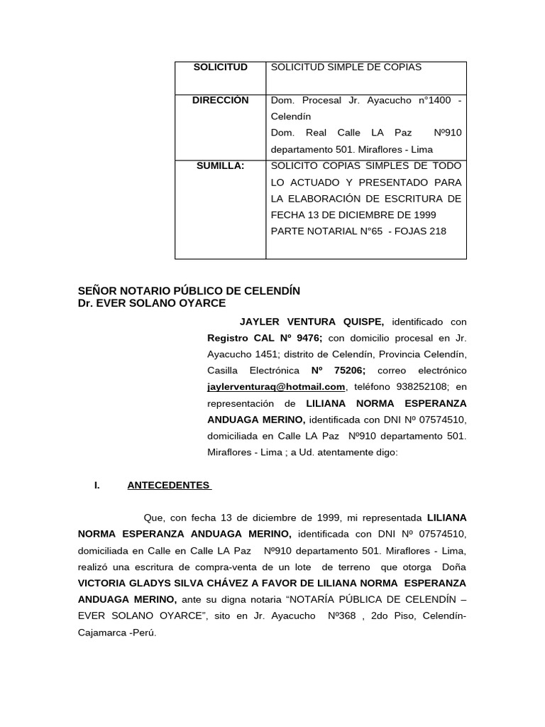 SOLICITUD A NOTARÍA | PDF | Justicia | Crimen y violencia