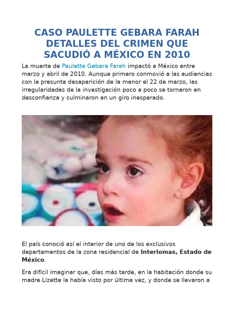 Misterio de Paulette: Caso sin Resolver | PDF