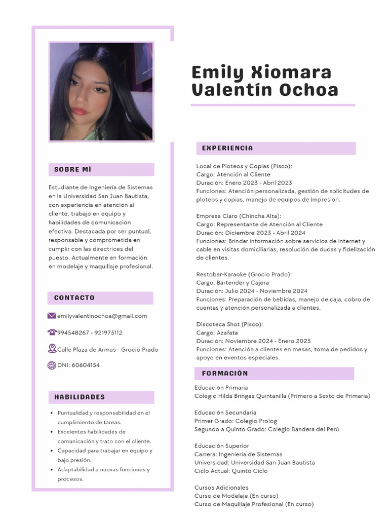 Currículum CV Xiomara | PDF