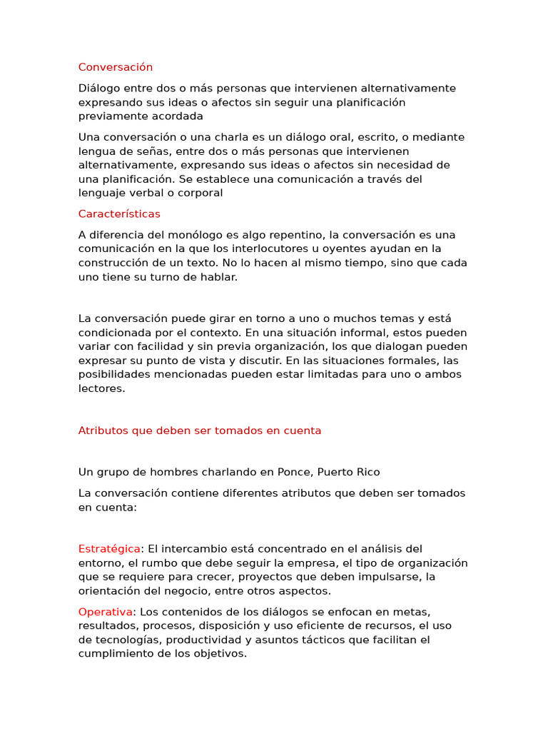 CONVERSACIÓN | PDF | Conversacion | Comunicación humana