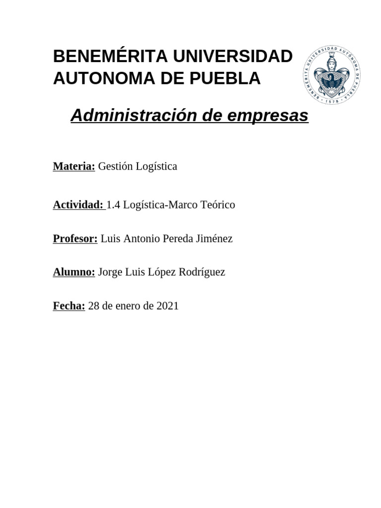 1.4 Logistica Marco-Teorico | PDF | Logística | Cadena de suministro