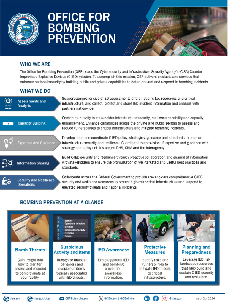 OBP Factsheet v2.0 - 508 | PDF | Improvised Explosive Device | Securities