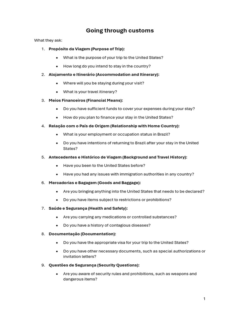 Going through customs | PDF