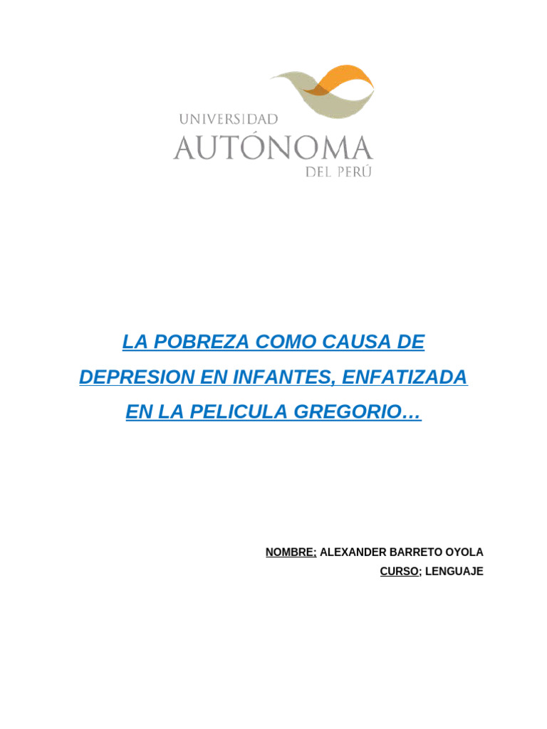 Gregorio | PDF | Pobreza | Pobreza e indigencia