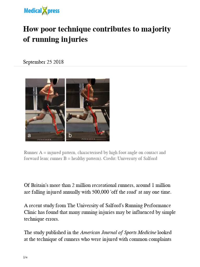 2018 09 Poor Technique Contributes Majority Injuries | PDF | Running | Knee