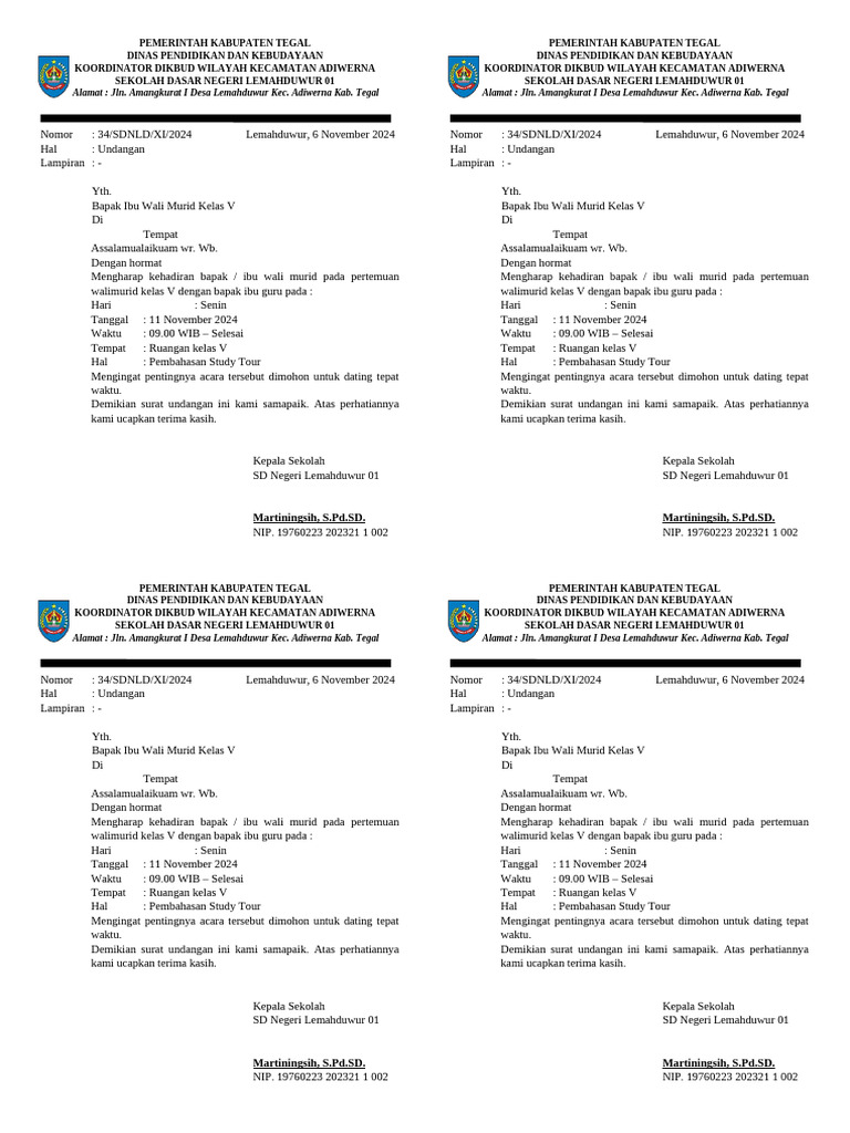 Contoh Surat Resmi | PDF