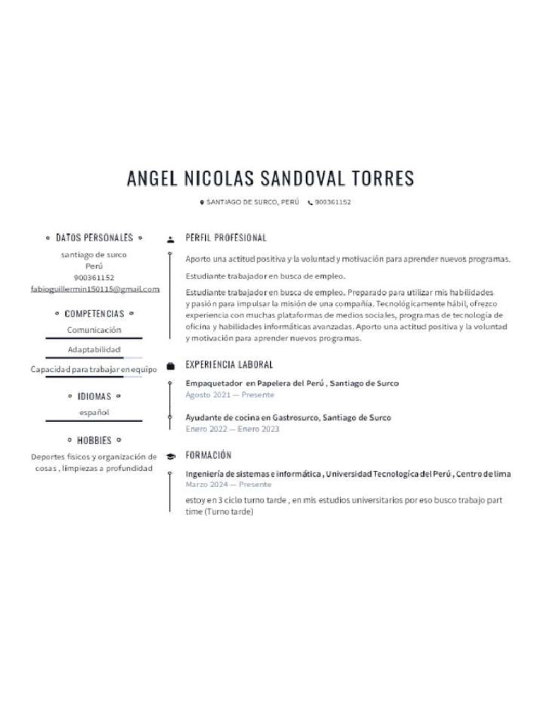 CV Angel Sandoval | PDF