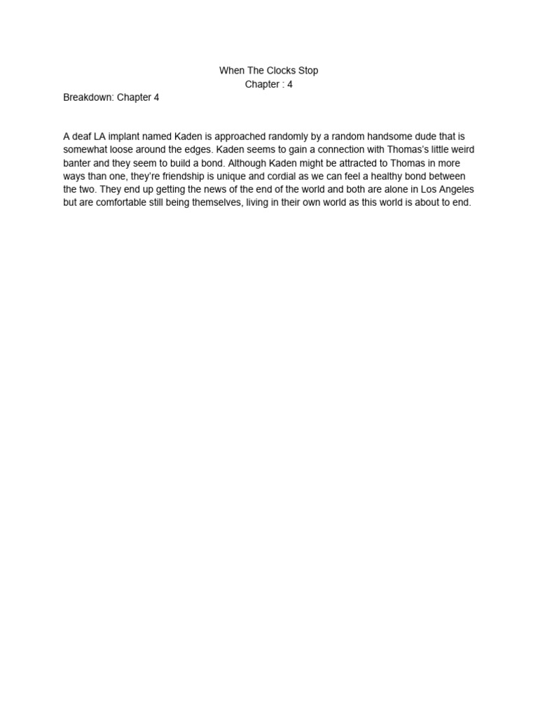 When The Clocks Stop-Chapter 4 | PDF
