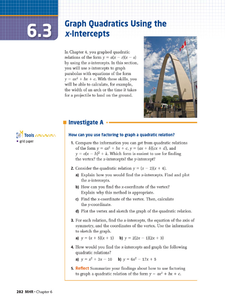 POM10 Ch06 7th - Attachment PDF 6 3 Graph Quadratics Using The X ...