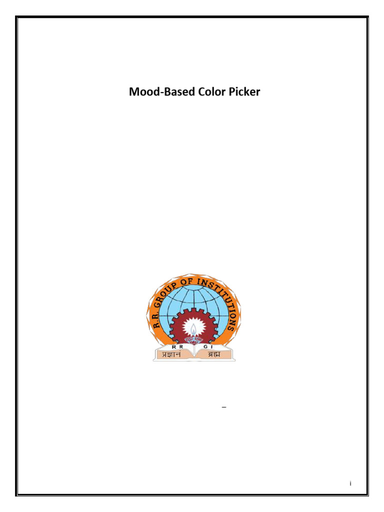 Synopsis of Mood-Based Color Picker | PDF | Engineering | Databases