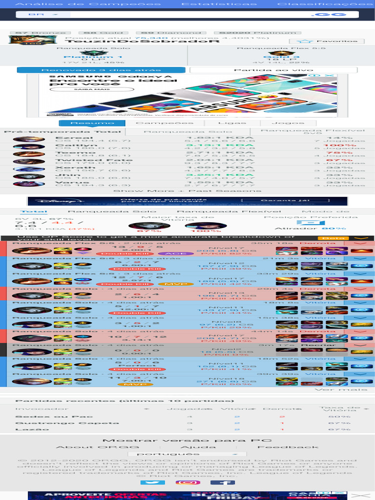 TeuzinDoSobradoR - Summoner Stats - League of Legends | PDF | Editores de jogos de videogame ...