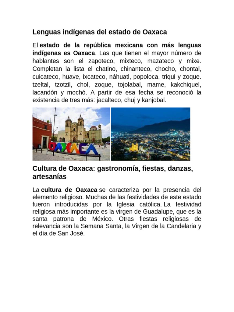 Lenguas indígenas en Oaxaca | PDF | Mesoamérica