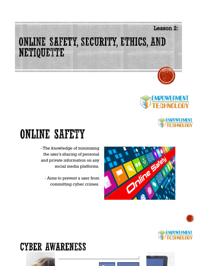 Lesson 2 - Online Safety Security Ethics and Netiquette | PDF ...