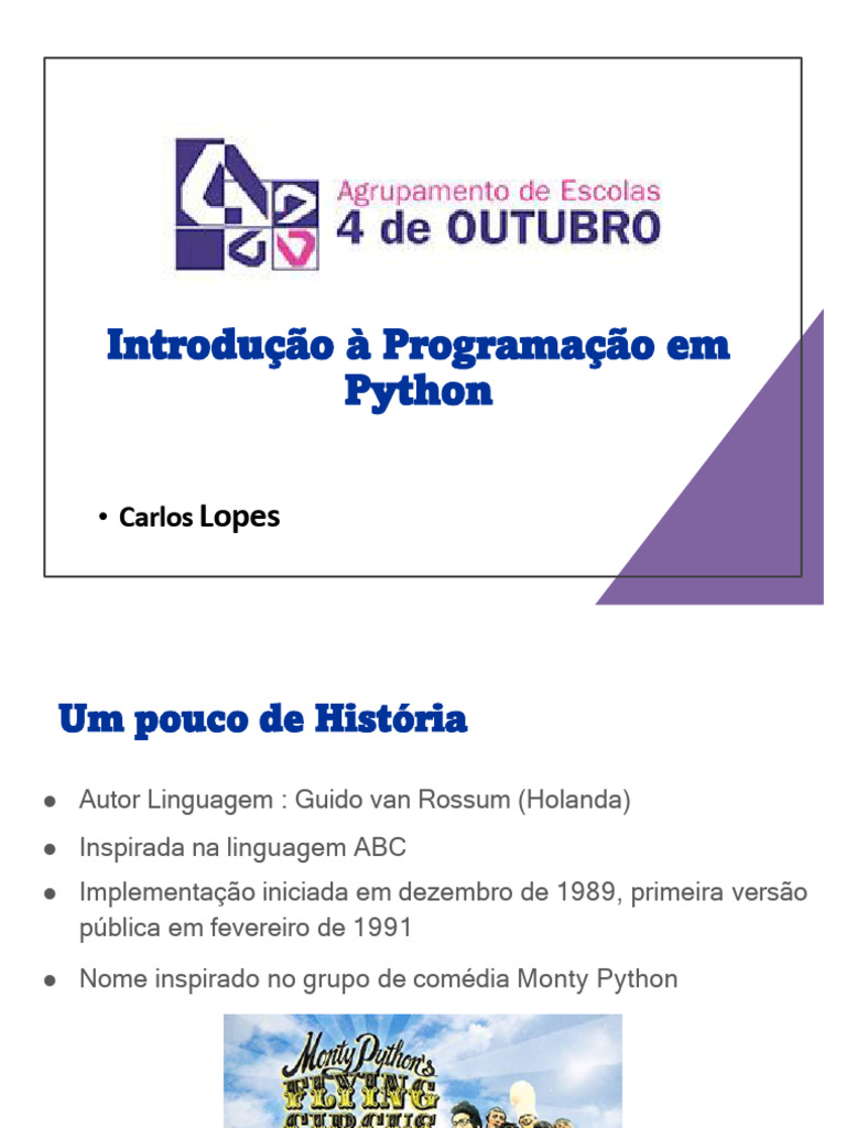 Slides-Ippp-Minicurso-Python PT 24 25 | PDF | Python (linguagem de ...
