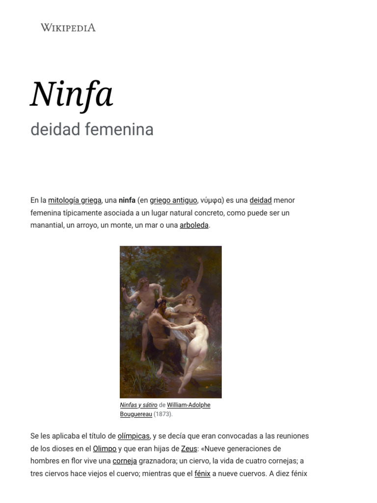 Ninfa - Wikipedia, la enciclopedia libre | PDF