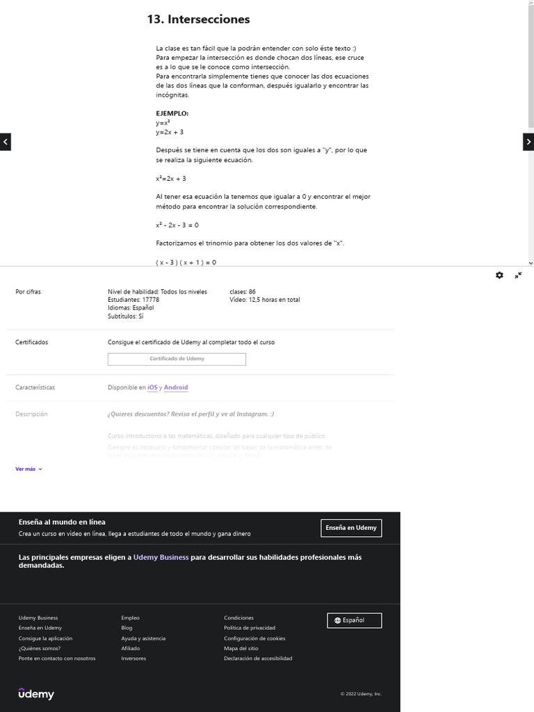 Intersecciones | PDF | Ecuaciones | Línea (geometría)