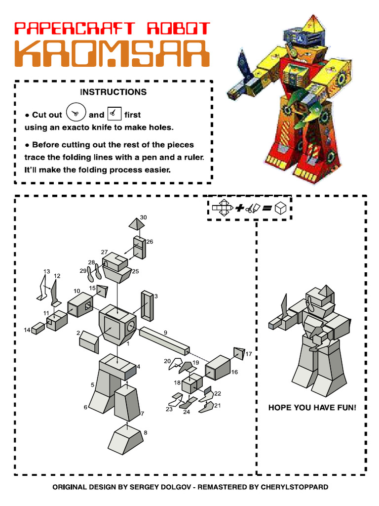 Papercraft Robot Kromsar by Cherylstoppard Dgfn8yn | PDF