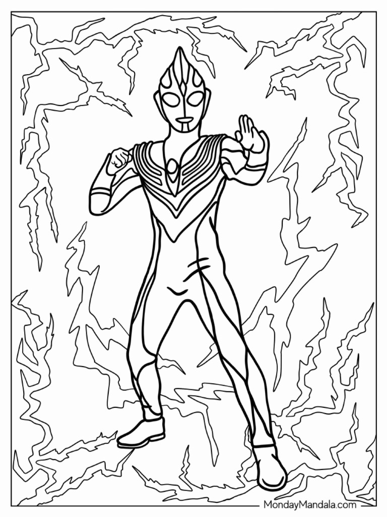 Simple Ultraman Tiga Surrounded by Lightning | PDF