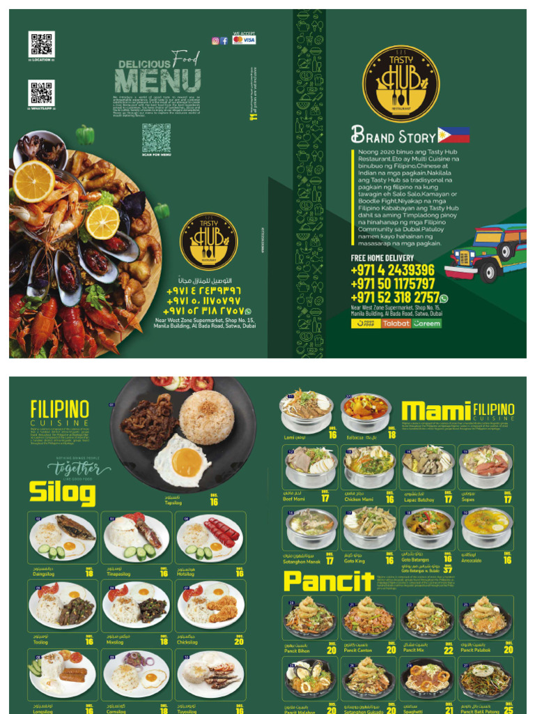 Tasty Hub Menu 2024 | PDF