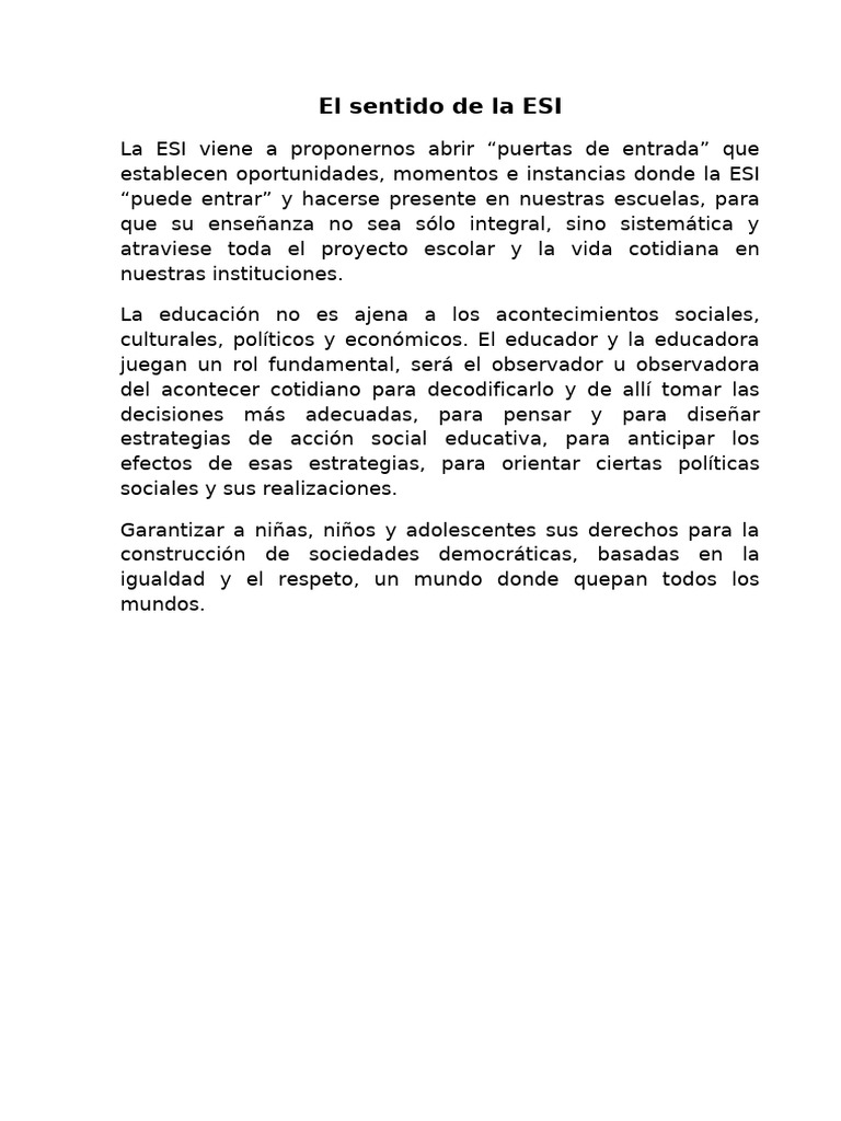 El Sentido de La Esi | PDF