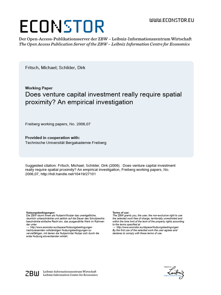Venture Capital Spatial Proximity | PDF | Survey Methodology | Venture ...