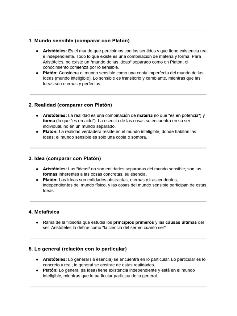 Lista de Conceptos Aristóteles | PDF | Aristóteles | Platón