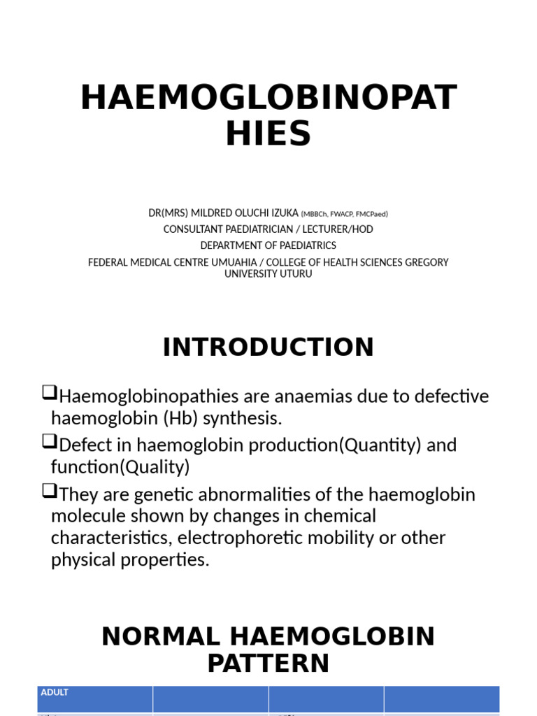 Understanding Haemoglobinopathies: Sickle Cell Disease | PDF | Blood ...