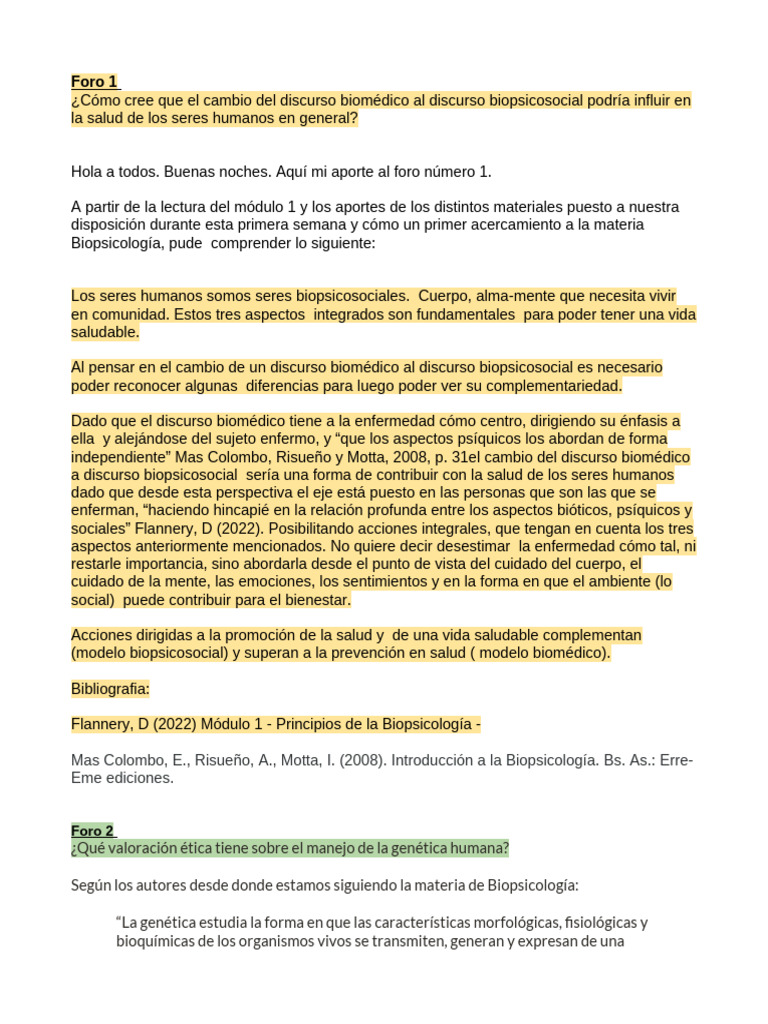 Foro 1, 2, 3, 4 | PDF | Cerebro | Genética