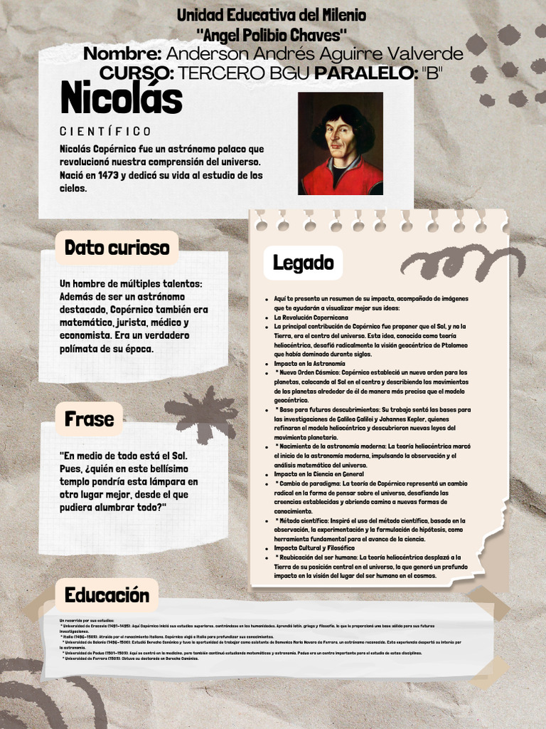 Documento A4 Biografía Collage Papel Antiguo Marrón y Beige - 20250116 - 183104 - 0000 | PDF ...