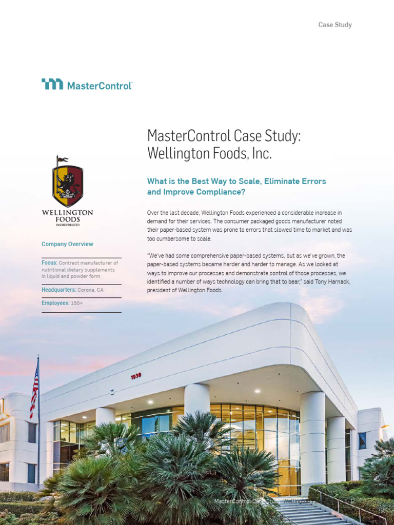 Wellington Foods Case Study | PDF | Food And Drug Administration ...