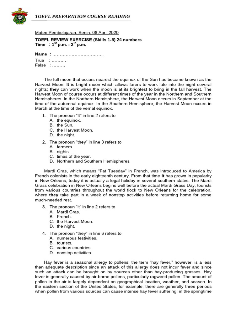 TOEFL Reading Practice | PDF | Plate Tectonics | Earth