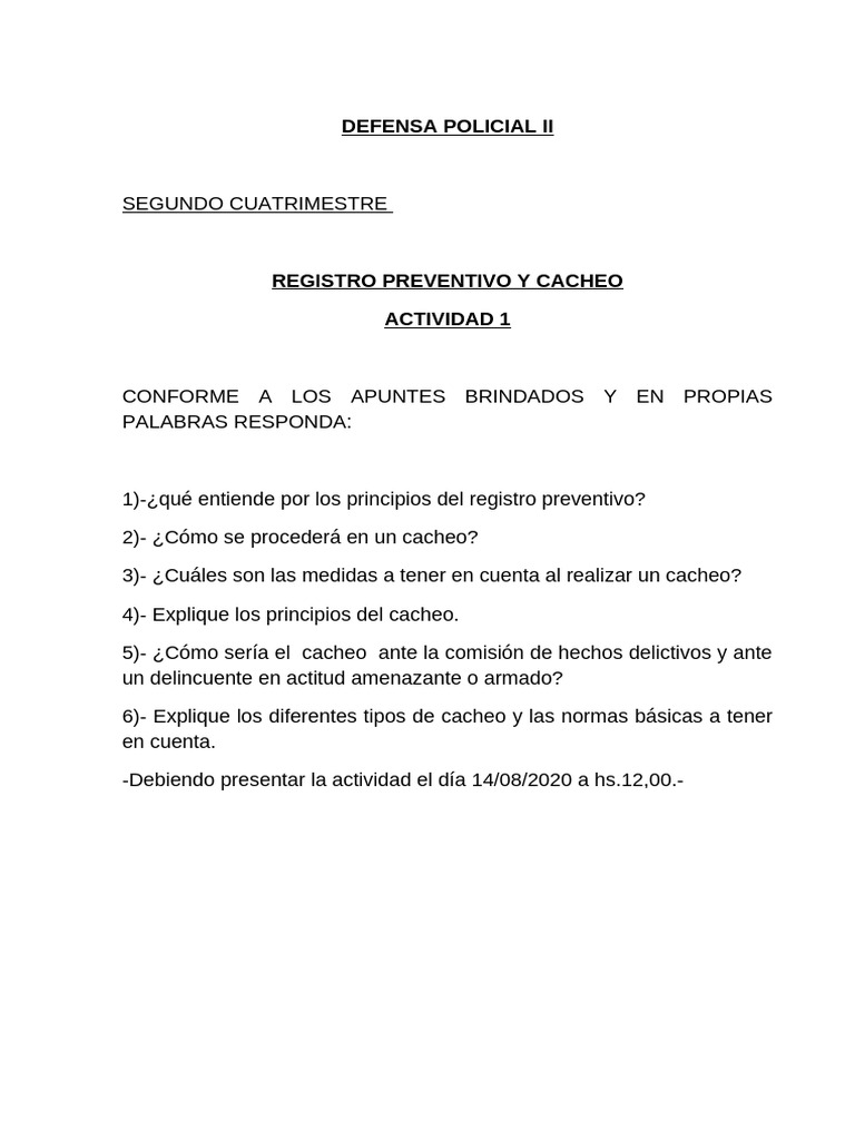 Registro y Cacheo Policial | PDF
