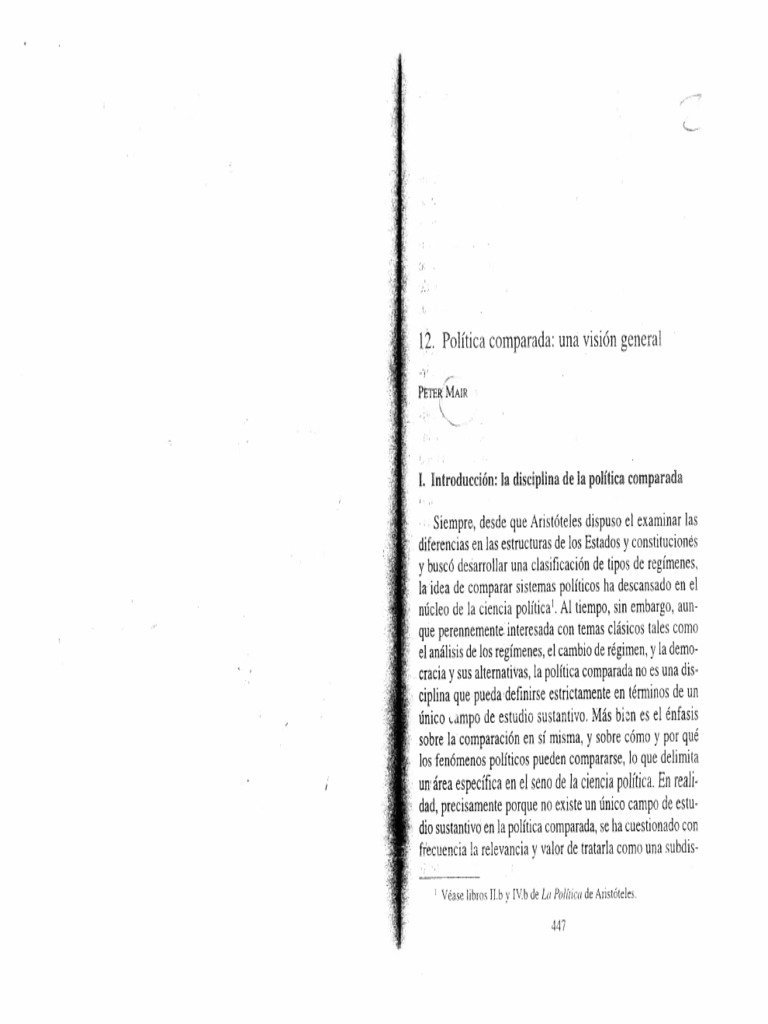 Peter Mair. Política Comparada | PDF