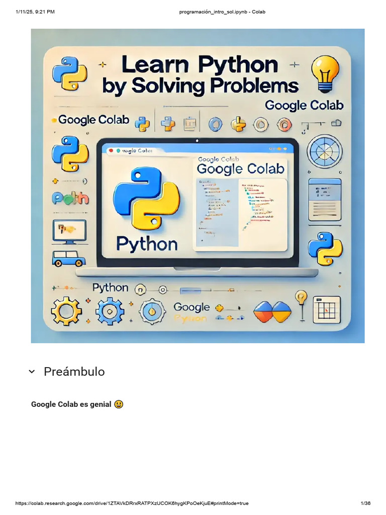 Programación - Intro - Sol - Ipynb - Colab | PDF | Python (lenguaje de programación ...