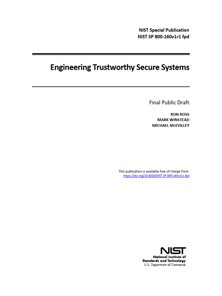 NIST - SP.800-160v1r1 Engineering Trustworky Secure Systems | PDF | National Institute Of ...