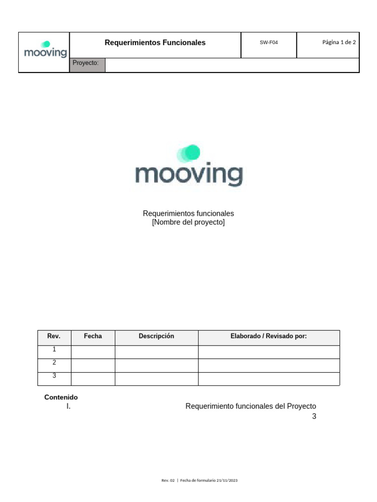 SW - F04 - Requerimiento Funcionales | PDF
