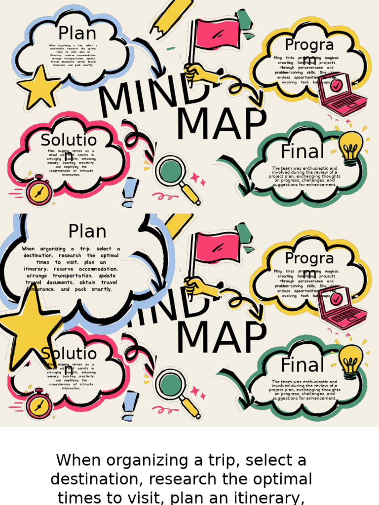 Blue Colorful Illustrative Mind Map Brainstorm | PDF