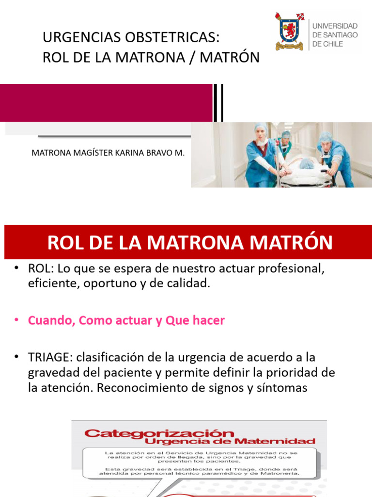 Rol Matrona Urgencia | PDF | El embarazo | Parto