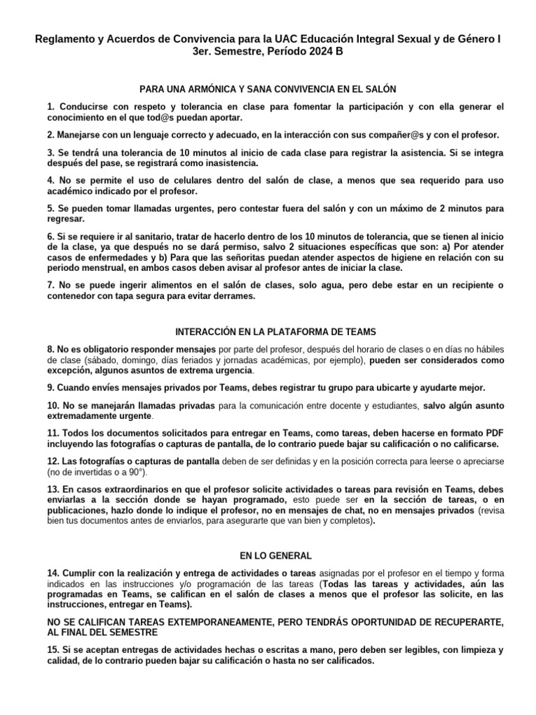 Reglamento 2024 B | PDF