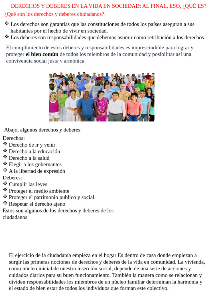 Derechos e Deberes de Los Ciudadanos e Tipos de Viviendas | PDF | Derechos | Baño