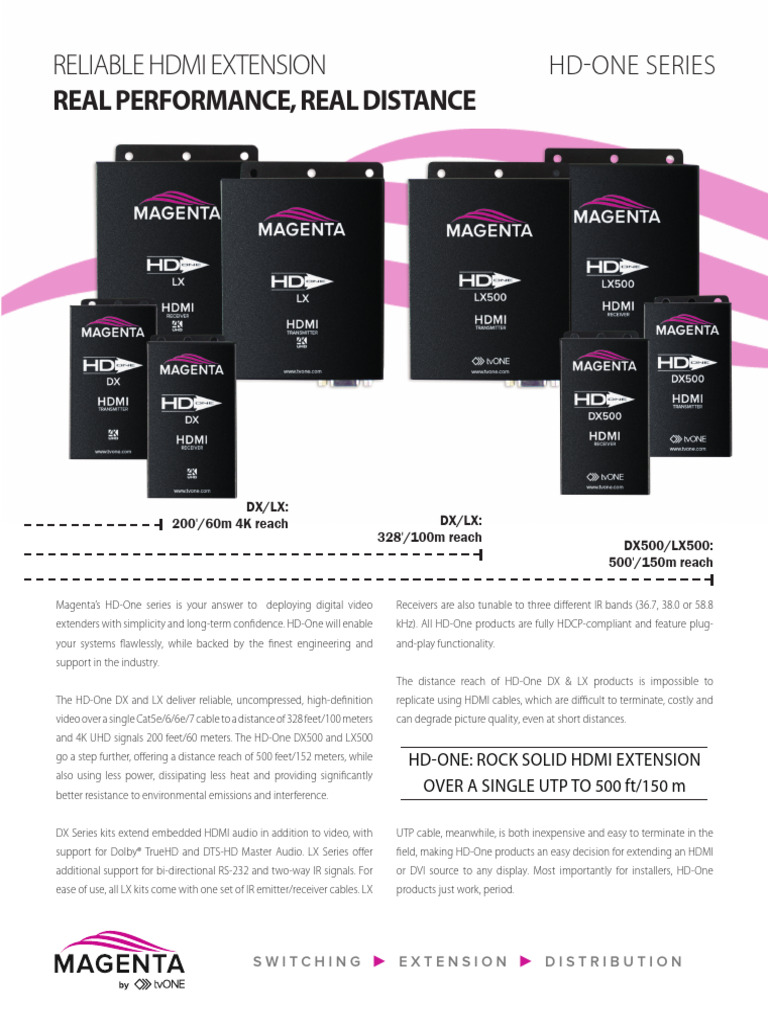 HD-One LX Spec Sheet | PDF | Hdmi | Broadcasting